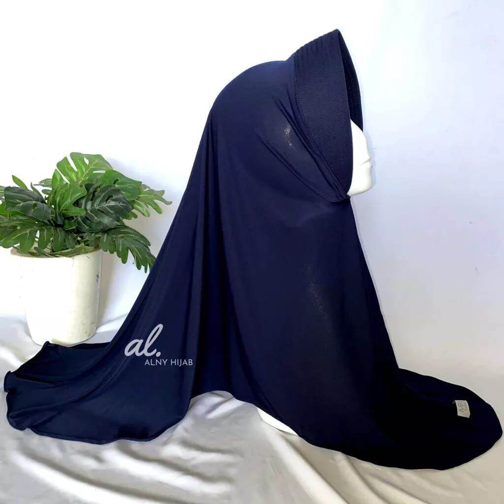 Jilbab bergo Hamidah size L label warna biru wardah turkis Sage olive ...