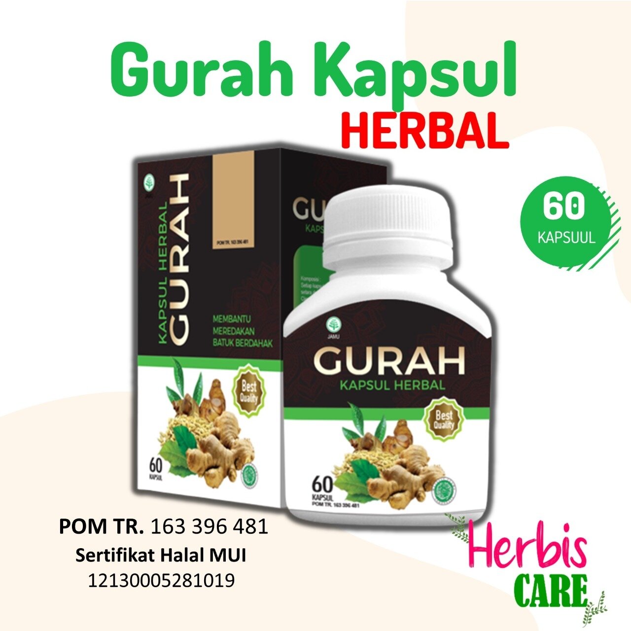 Gurah Kapsul Herbal Obat Melegakan Pernafasan TBC Sinus Batuk Menahun ...