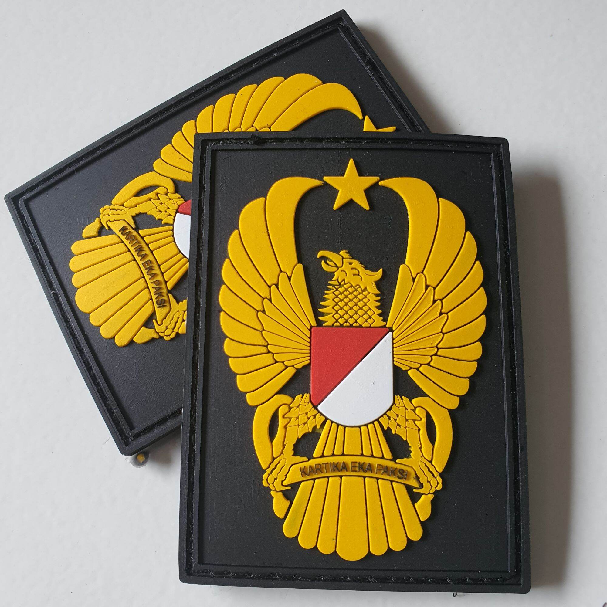 PATCH RUBBER LOGO EKAPAKSI TNI-AD/TEMPELAN EMBLEM KARET VELCRO ARMY ...