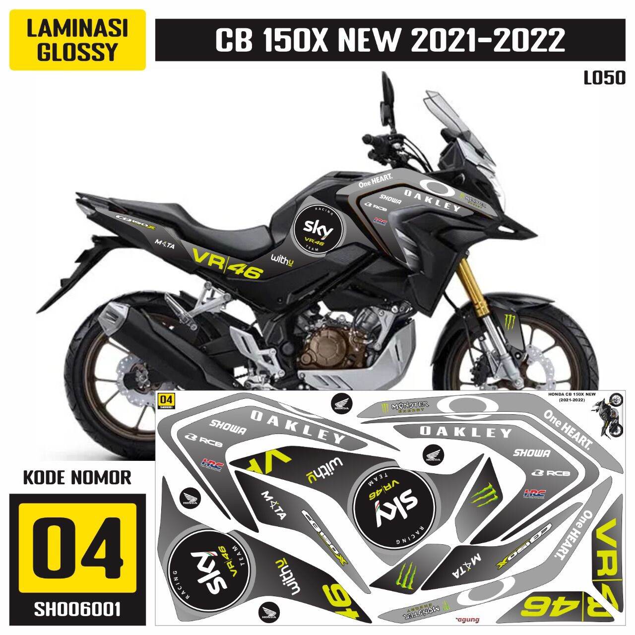 Sticker Striping Decal Honda CB 150X NEW 2021-2022 Variasi SH006001 ...