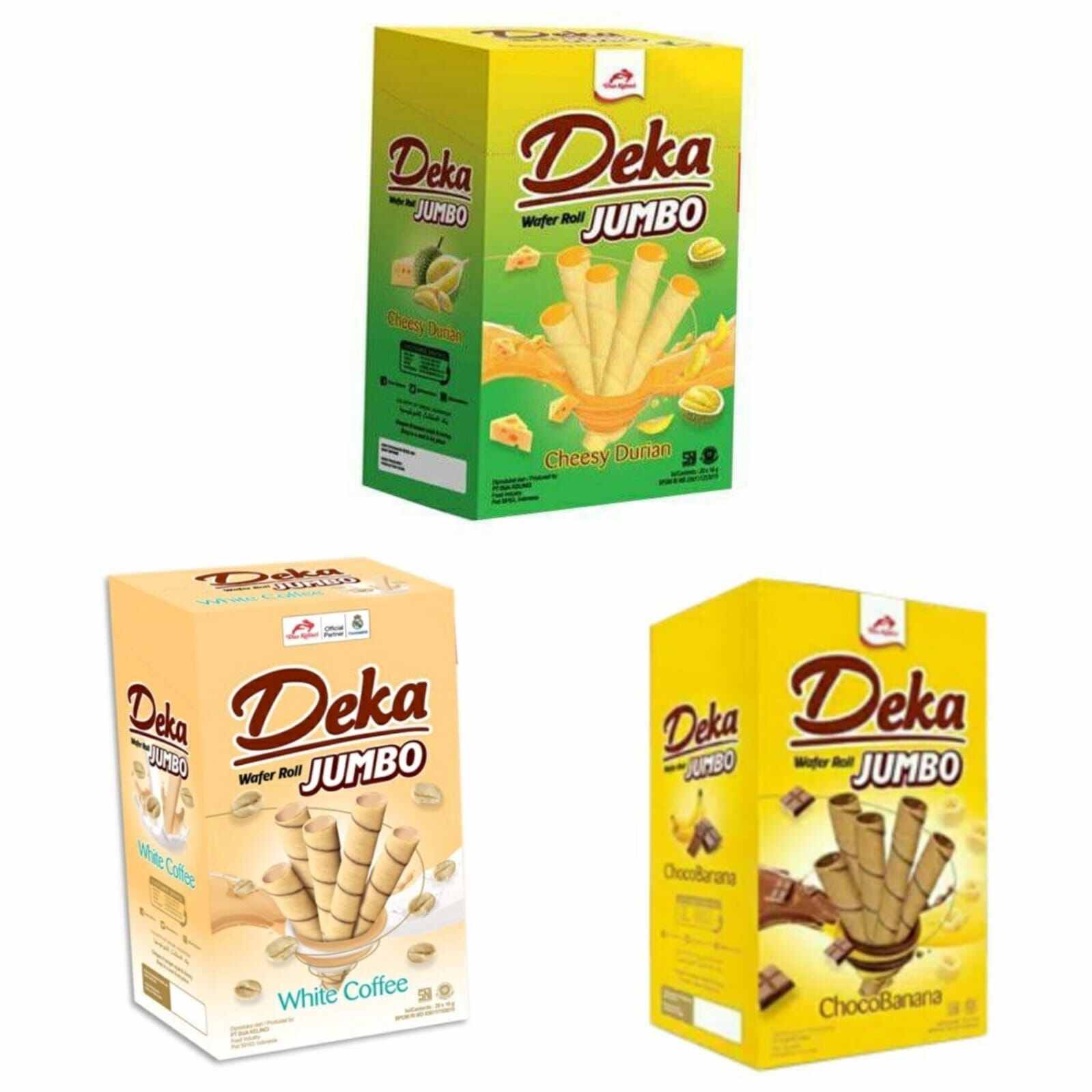 Deka Rolls Jumbo Variant Chocobanana, Cheese Durian dan Whitecoffee isi ...
