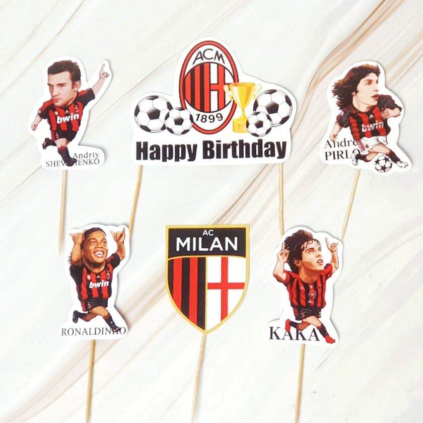 SK AC Milan Club Sports Sepak Bola Birthday Cake Topper 1 set | Lazada ...