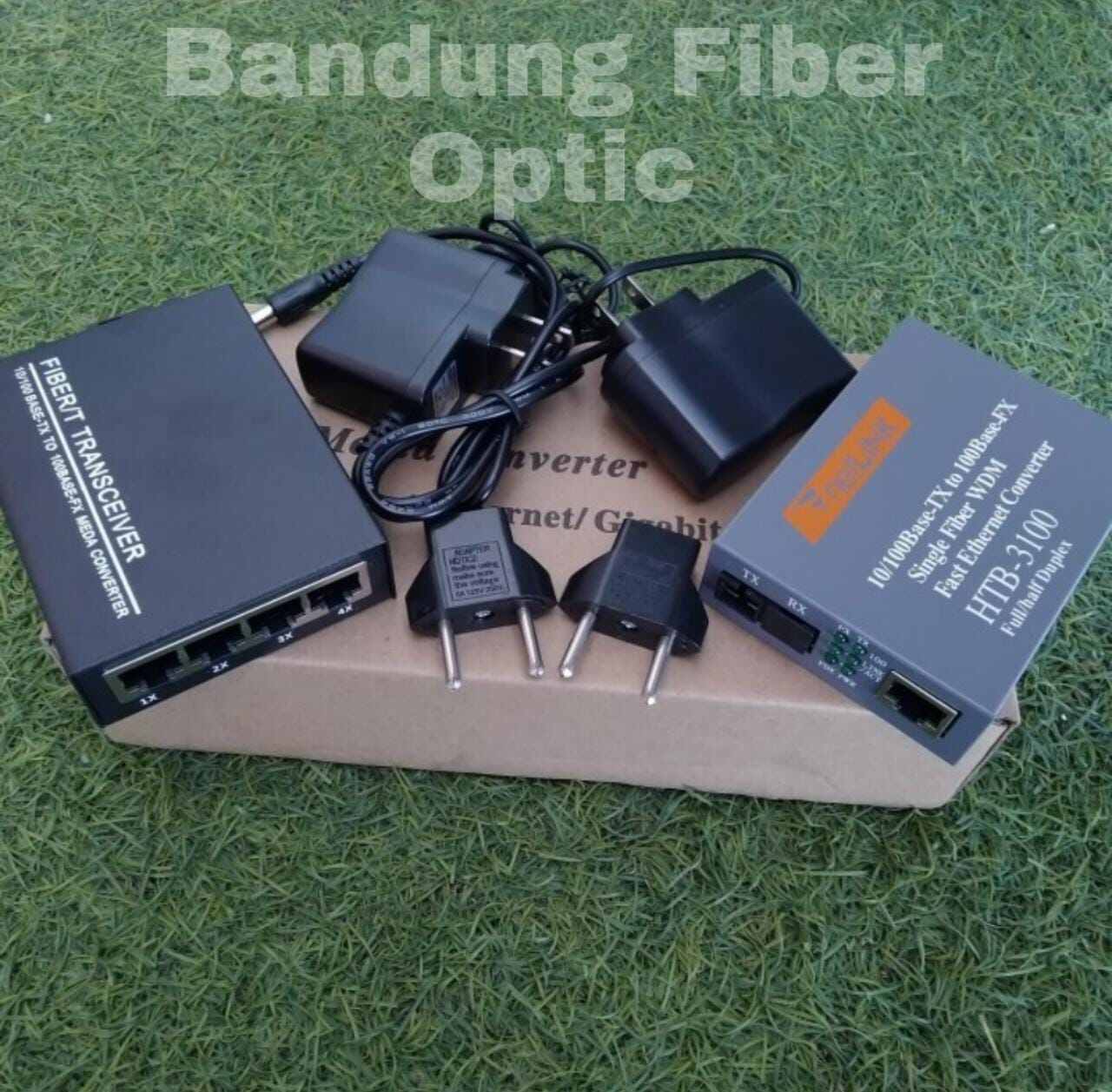 Media Converter Fiber Optic 4 Port RJ45 SC Singlemode HTB 3100 FTTH FO ...