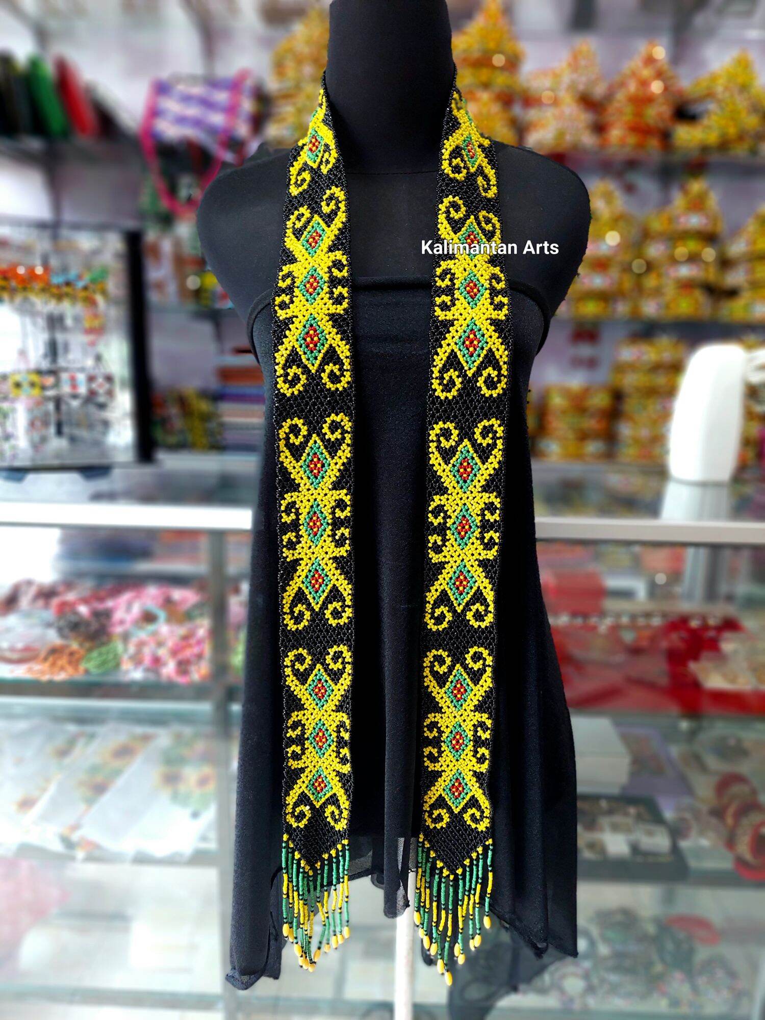 Syal Dayak Kalimantan / Syal Manik Motif Dayak | Lazada Indonesia