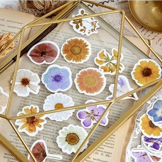 46 Pcs Flower Deco Sticker Planner DIY Scrapbook Sticker Bunga Dekor ...