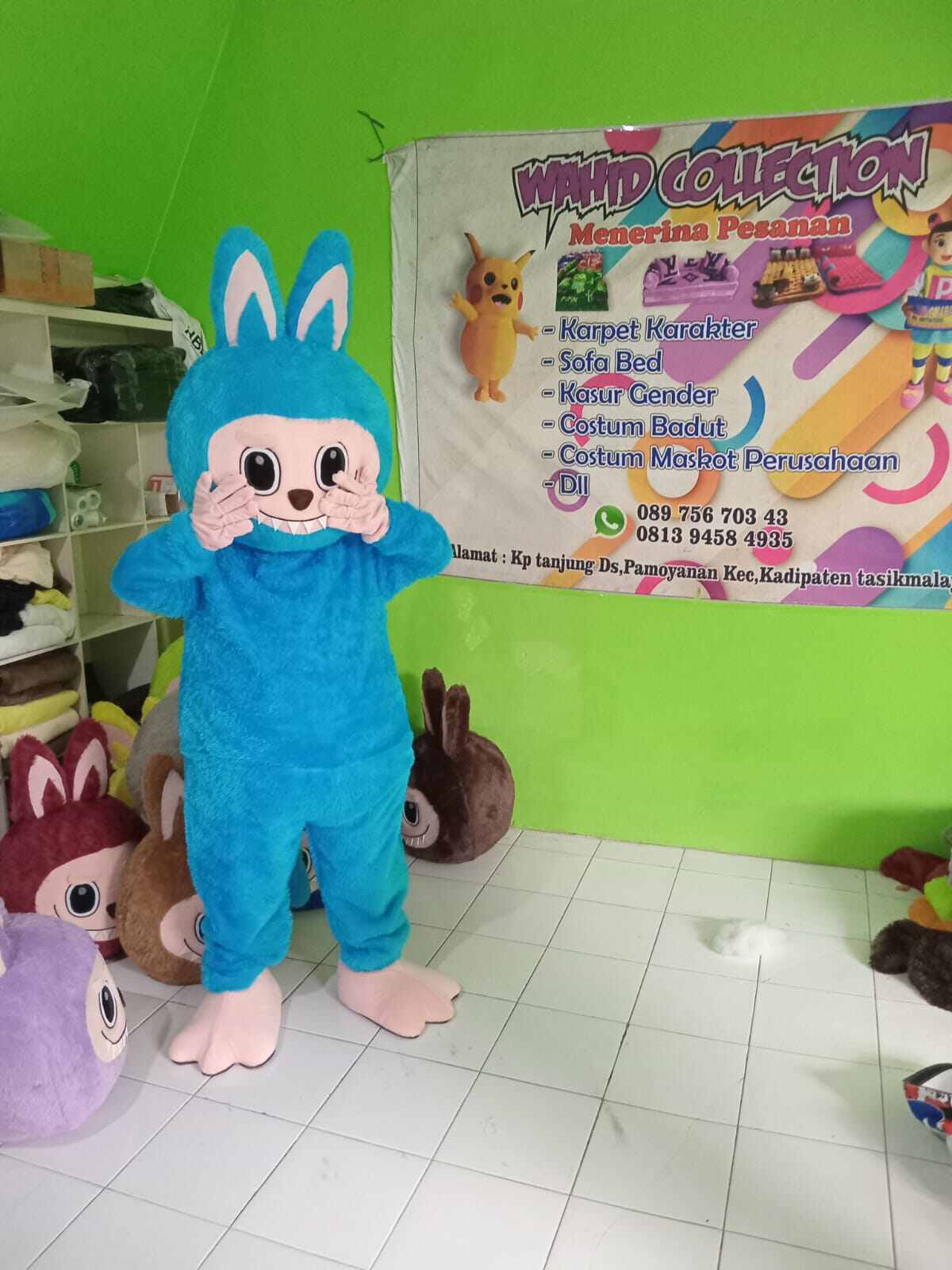 Kostum badut labubu biru muda | Lazada Indonesia