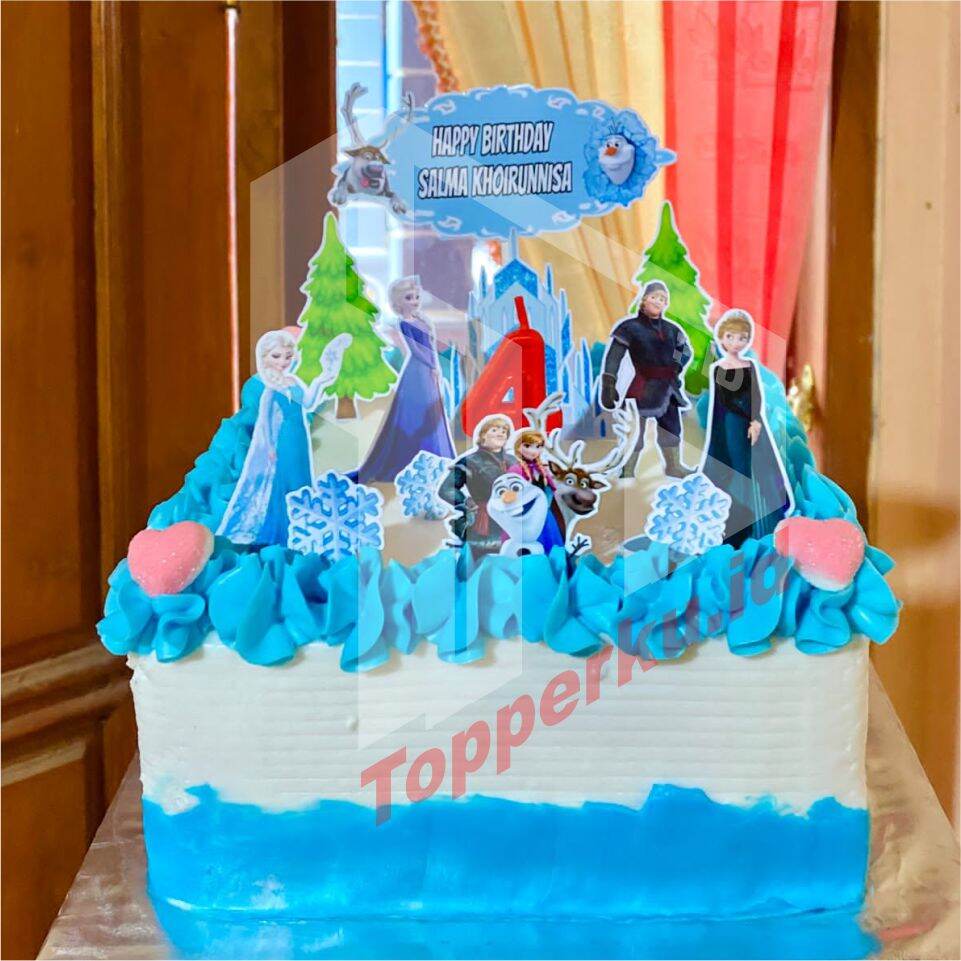 Topper Kue Ulang Tahun Tema Frozen/Hiasan Cake Topper Frozen Murah ...