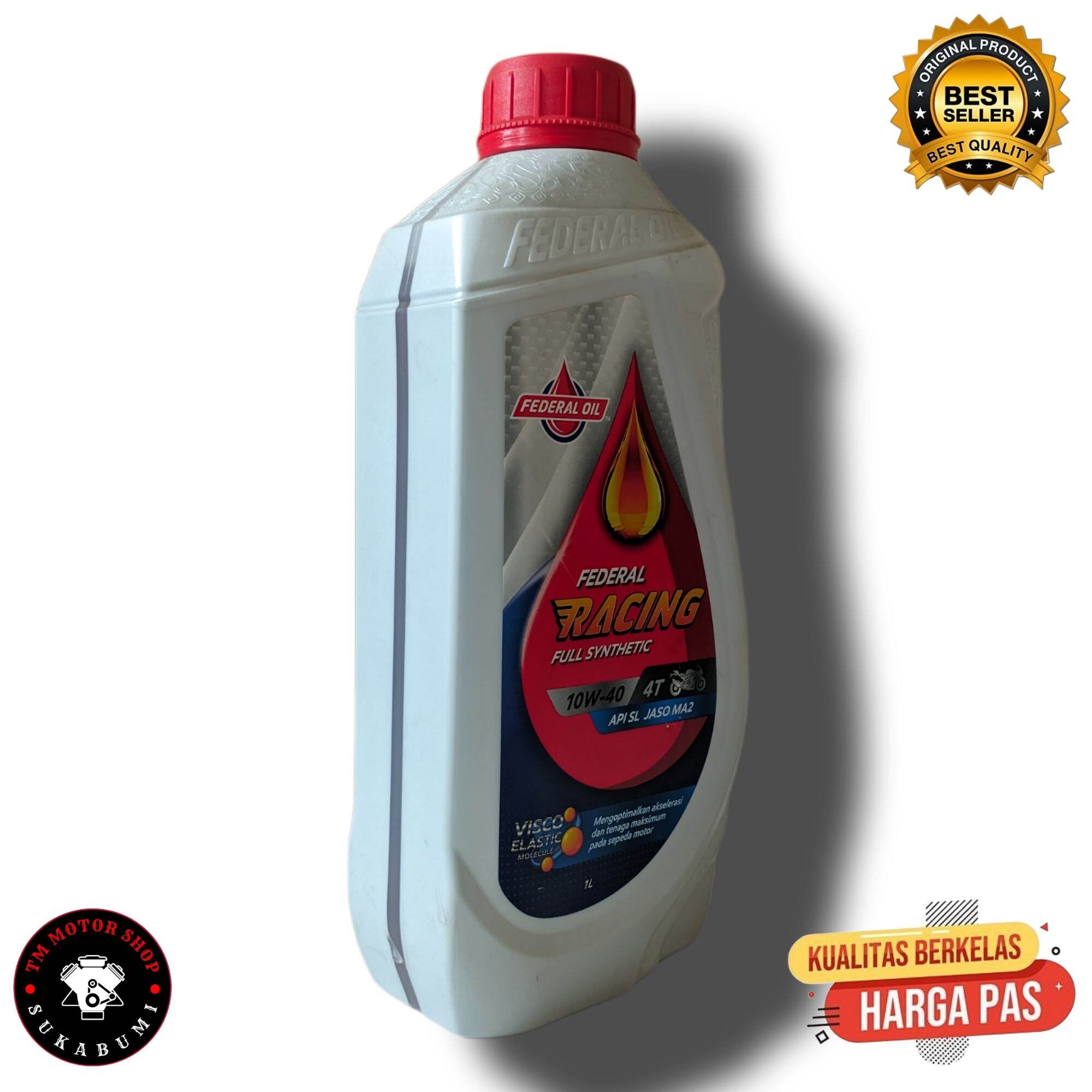 Oli Federal Racing 4T 10W-40 API SL JASO MA2 FULL SYNTHETIC 1 Liter ...