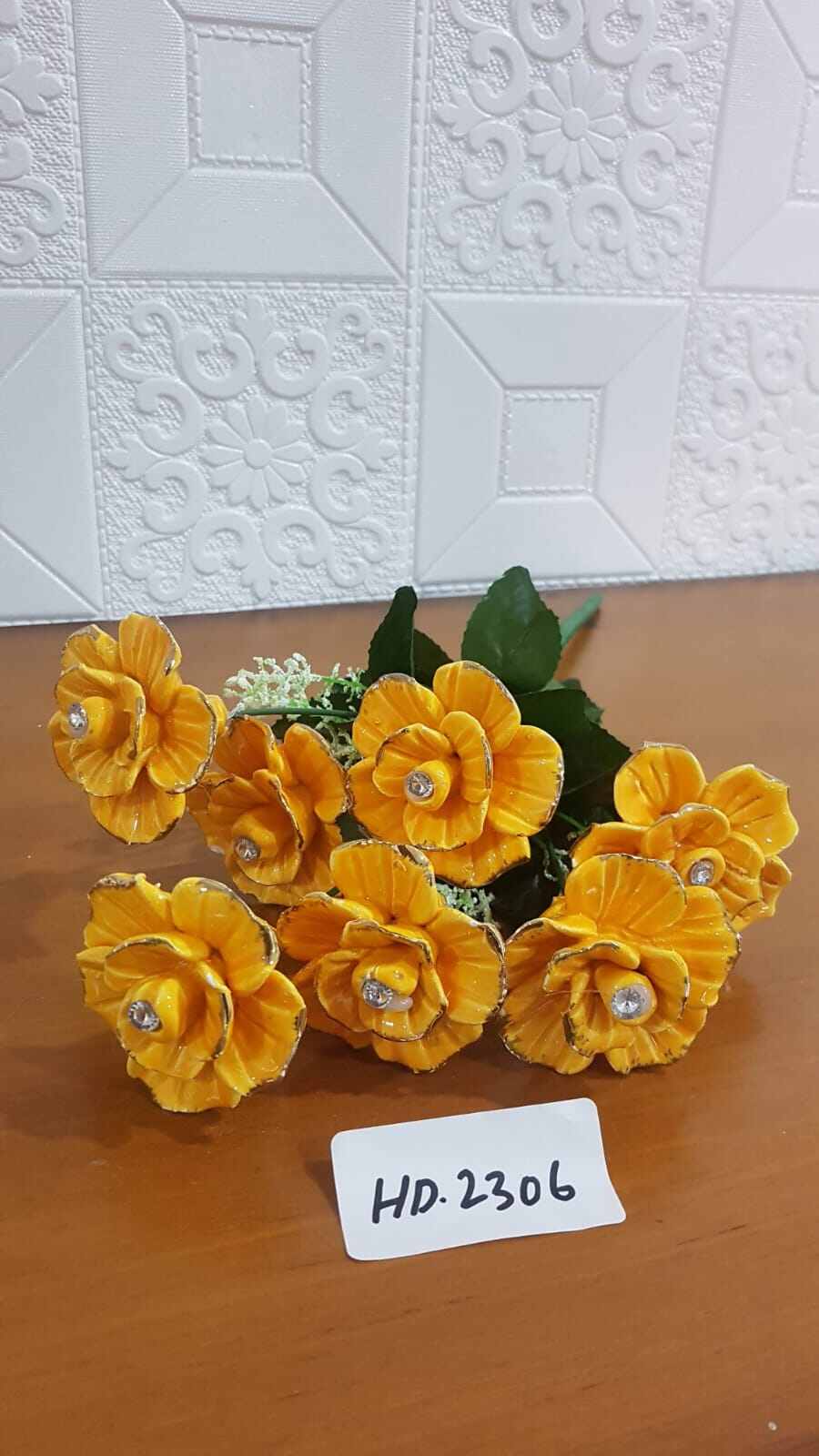 Bunga London keramik kuning 1 tangkai 7 kuntum bunga | Lazada Indonesia