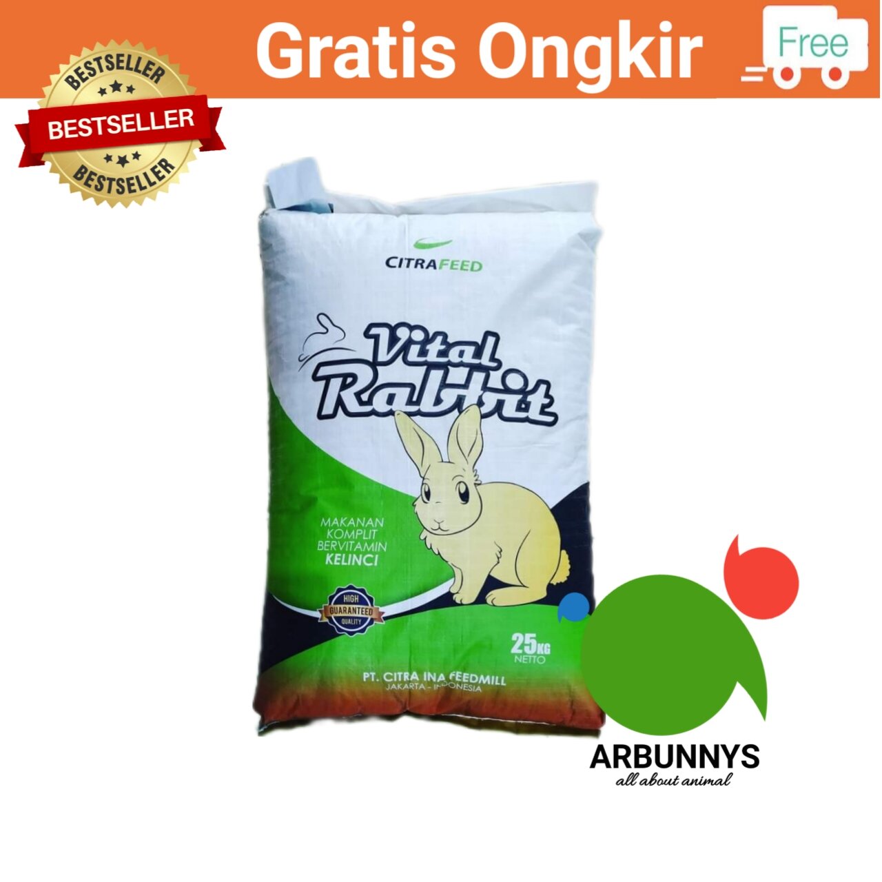 Vital Rabbit Pakan Kelinci Repack 1kg | Lazada Indonesia