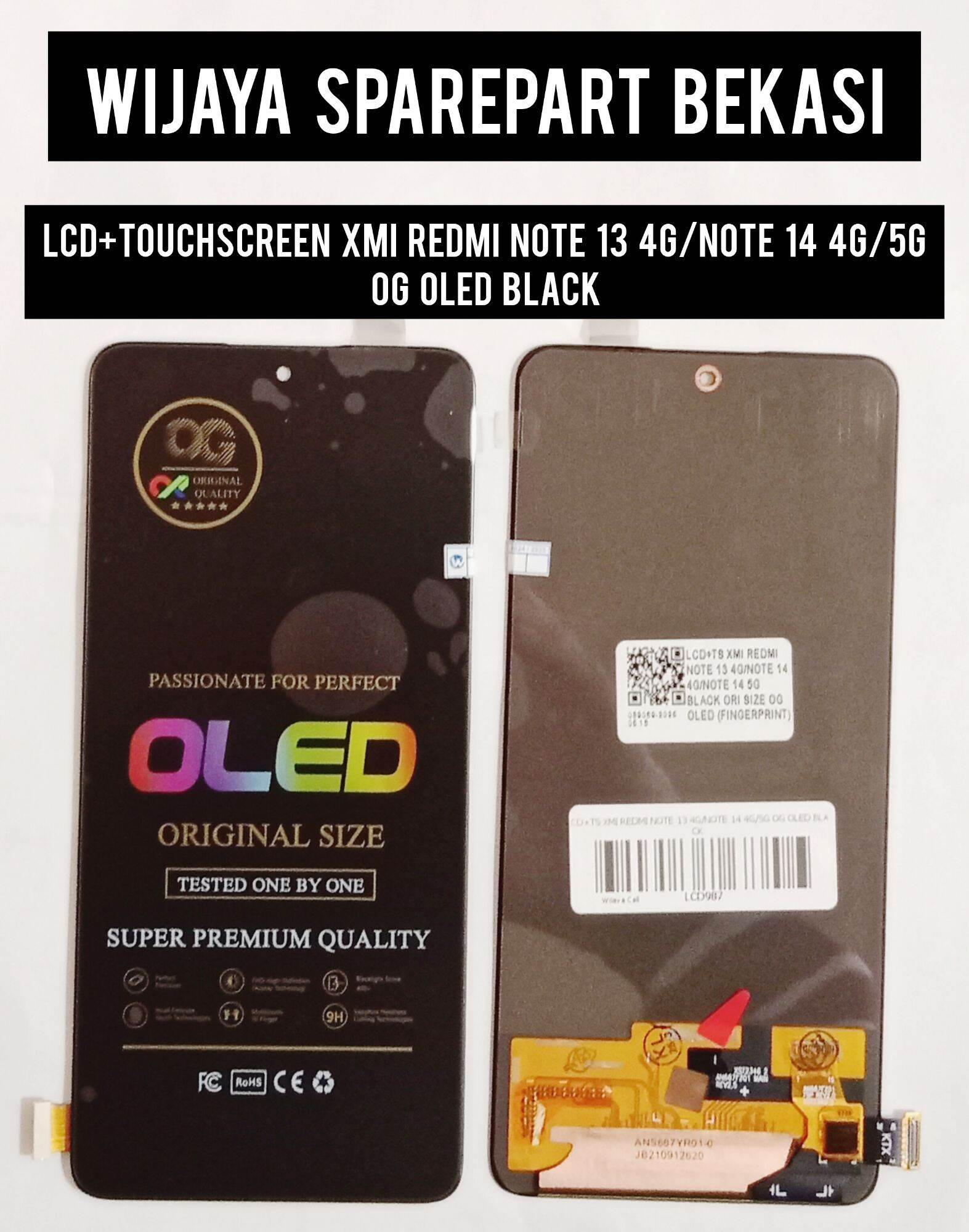 LCD+TOUCHSCREEN XMI REDMI NOTE 13 4G/NOTE 14 4G/ 5G OG OLED BLACK ...