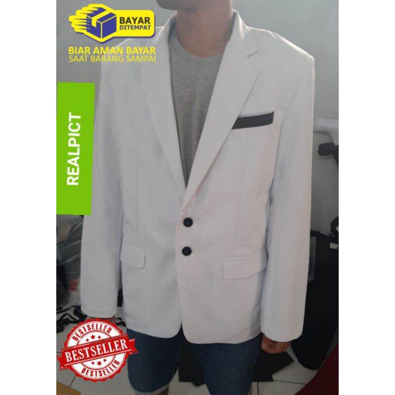 Jas Pria Putih/Jas Formal/Jas Wisuda | Lazada Indonesia