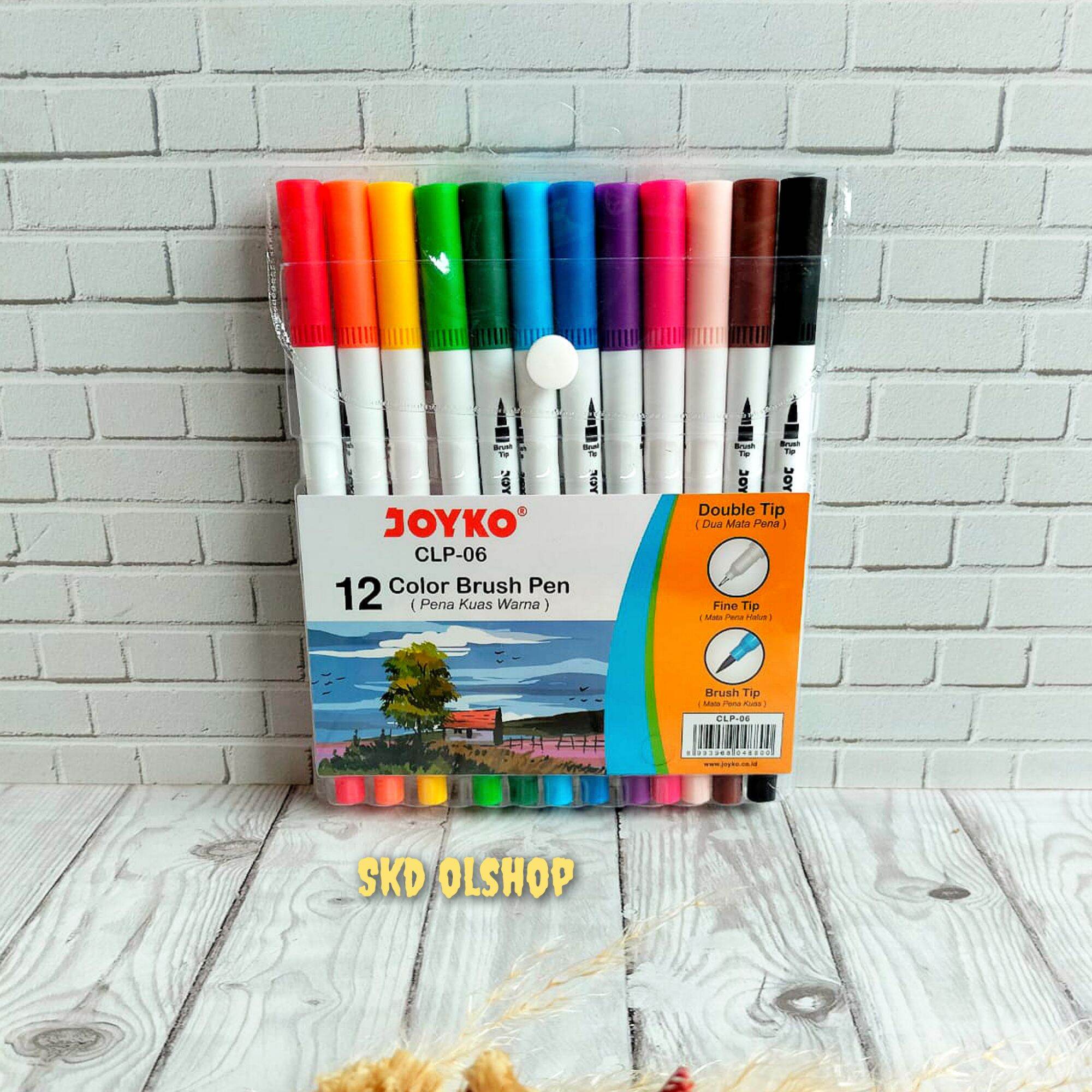 Joyko Color Brush Pen Double Tip Set (12-Warna) CLP-06 | Lazada Indonesia