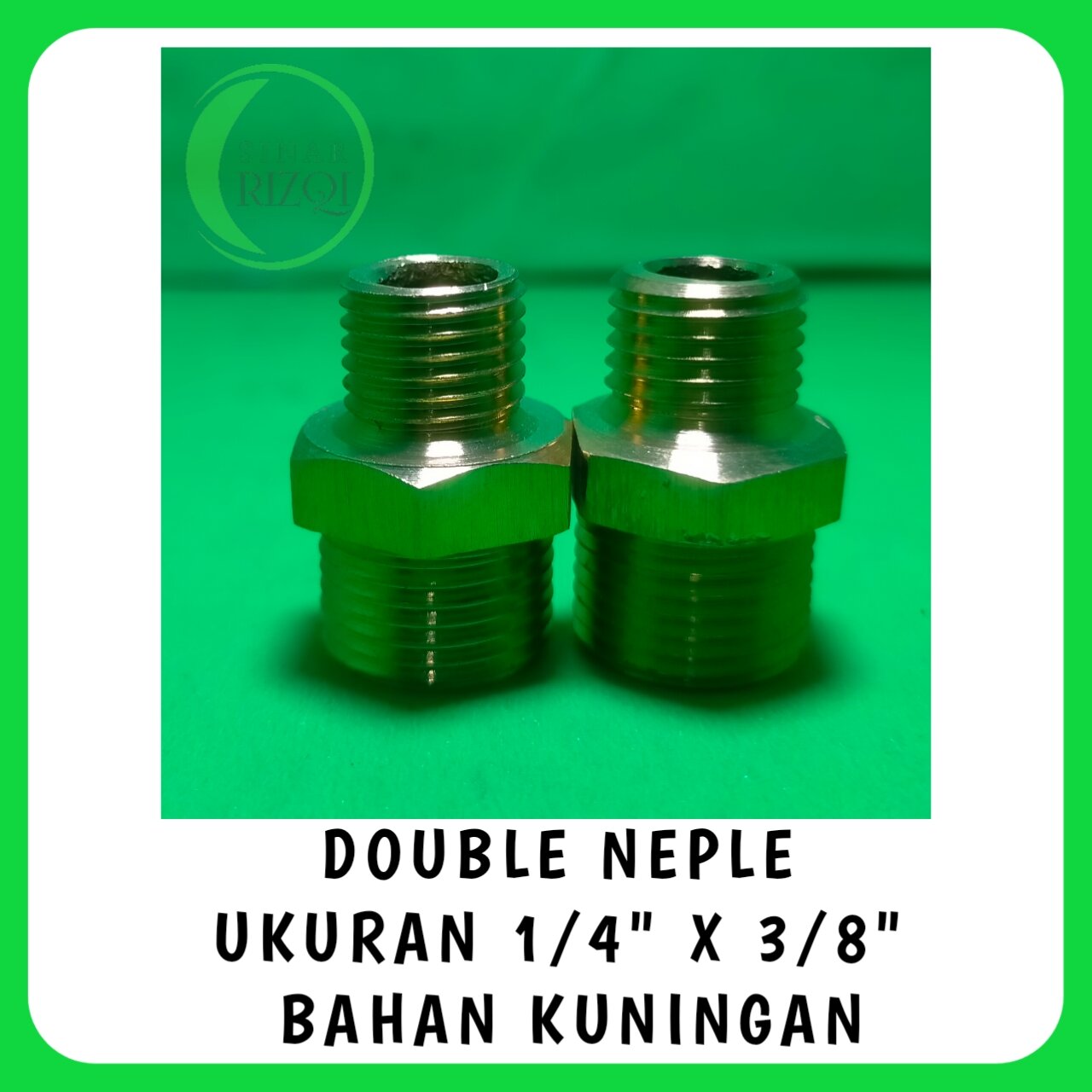 DOUBLE NEPLE UKURAN 1/4" x 3/8" BAHAN KUNINGAN | Lazada Indonesia