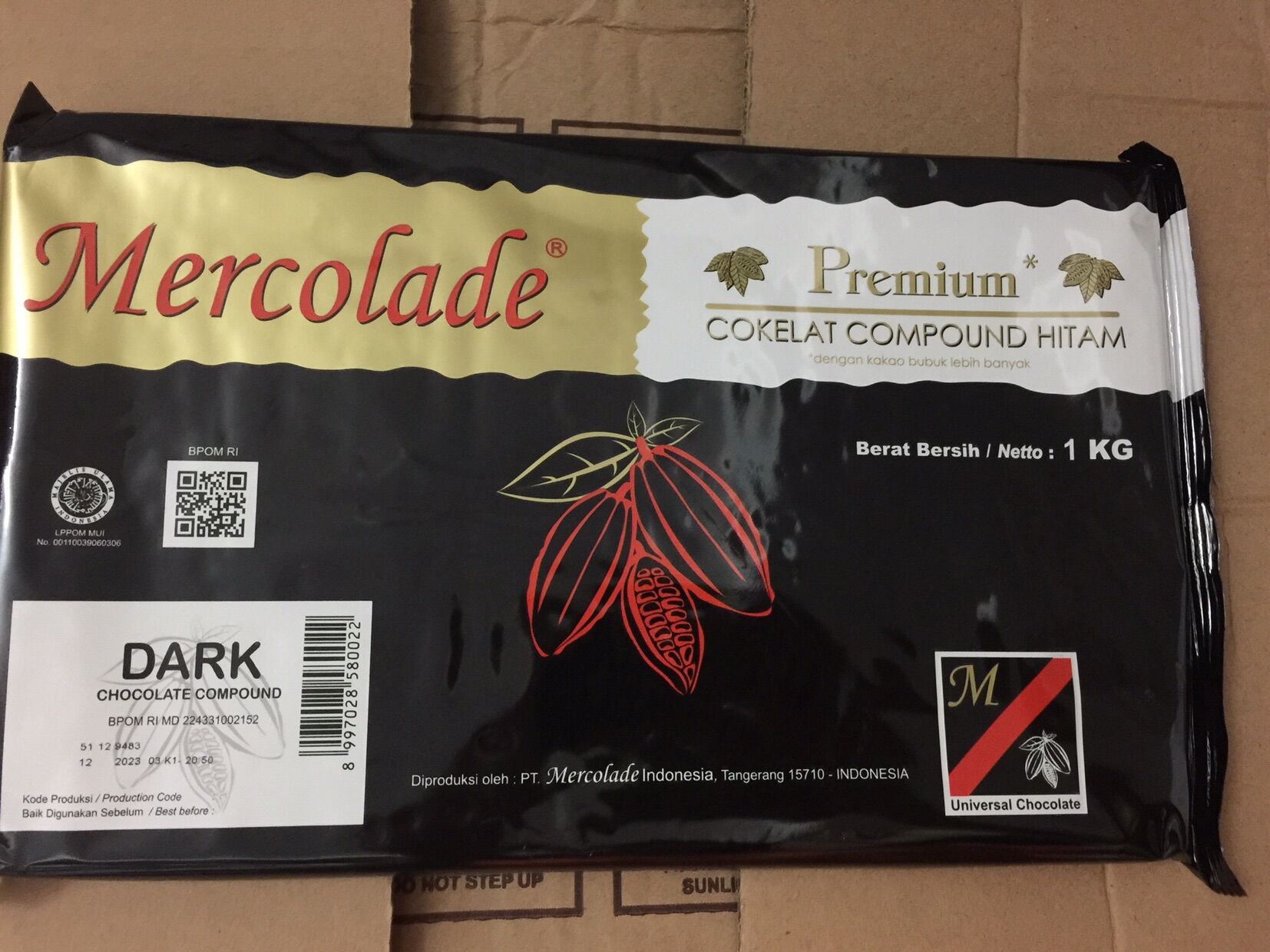 Mercolade Dark Chocolate Compound Premium 1 kg Coklat Batang Cokelat ...