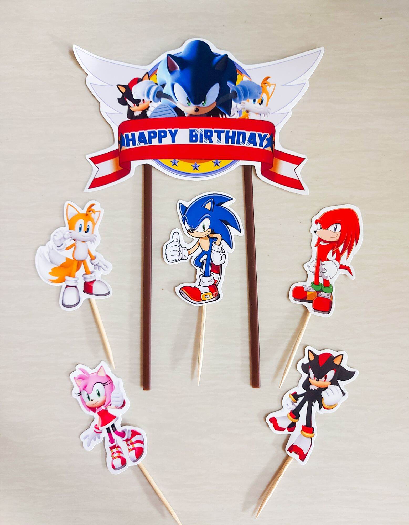 TOPPER SONIC / CAKE TOPPER SONIC / TOPPER KUE SONIC / TOPPER HAPPY ...
