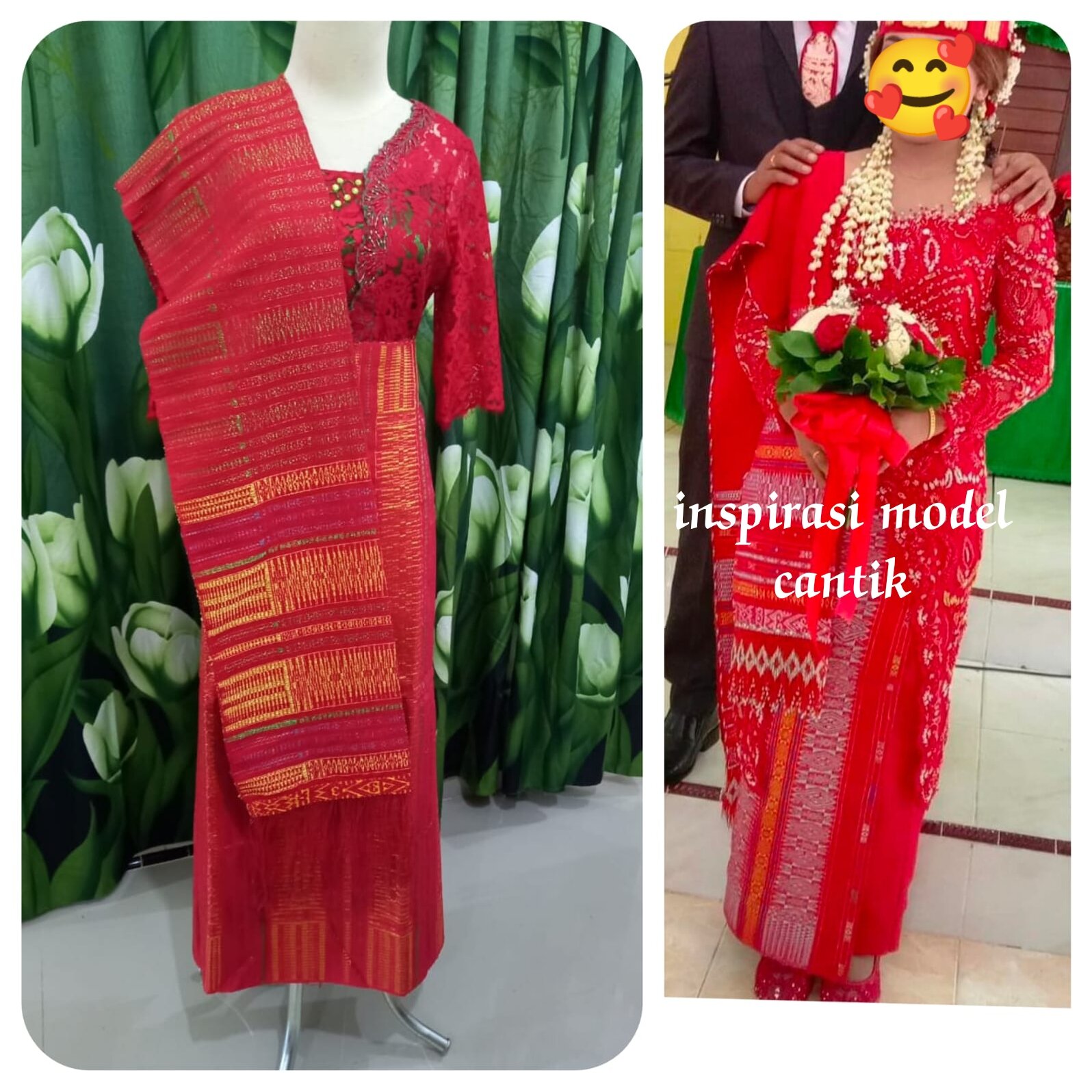 songket tumtuman klasik dasar merah cantik mewah - 1116 | Lazada Indonesia