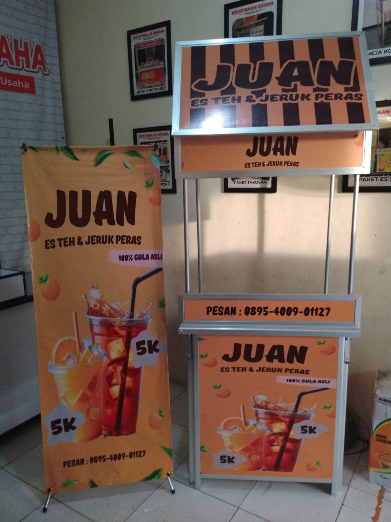 PRE ORDER Booth Portable Meja Lipat Gerobak Lipat ukuran 80x50 bahan ...