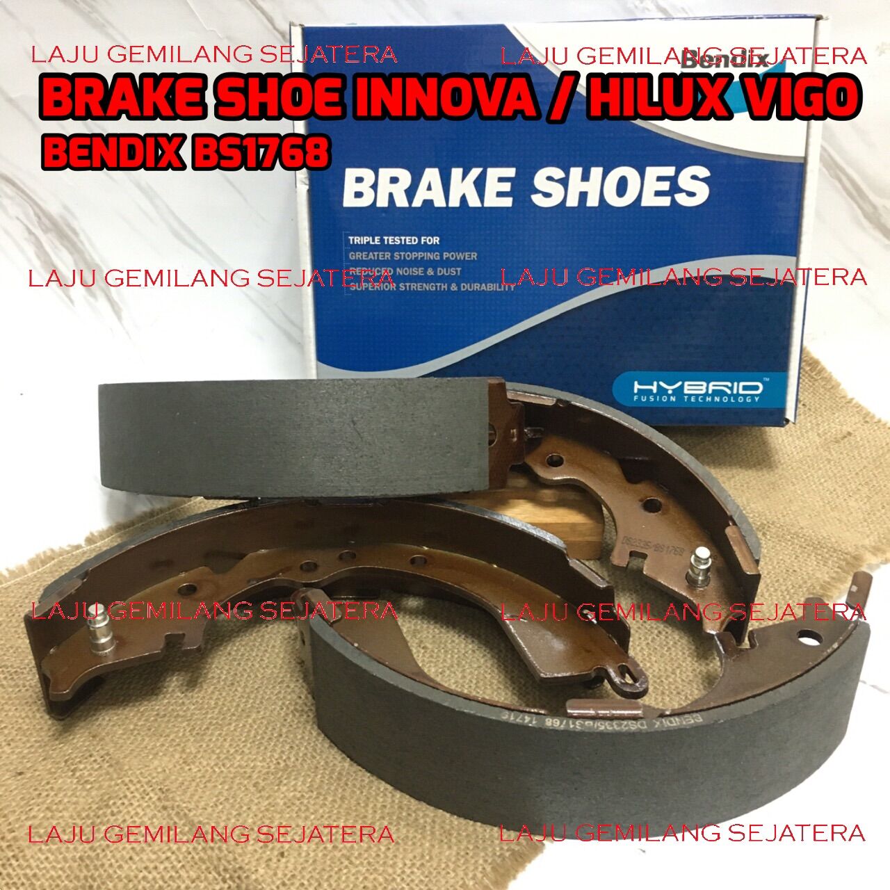 BRAKE SHOE INNOVA BENDIX BS 1768 - KAMPAS REM BELAKANG HILUX VIGO ...