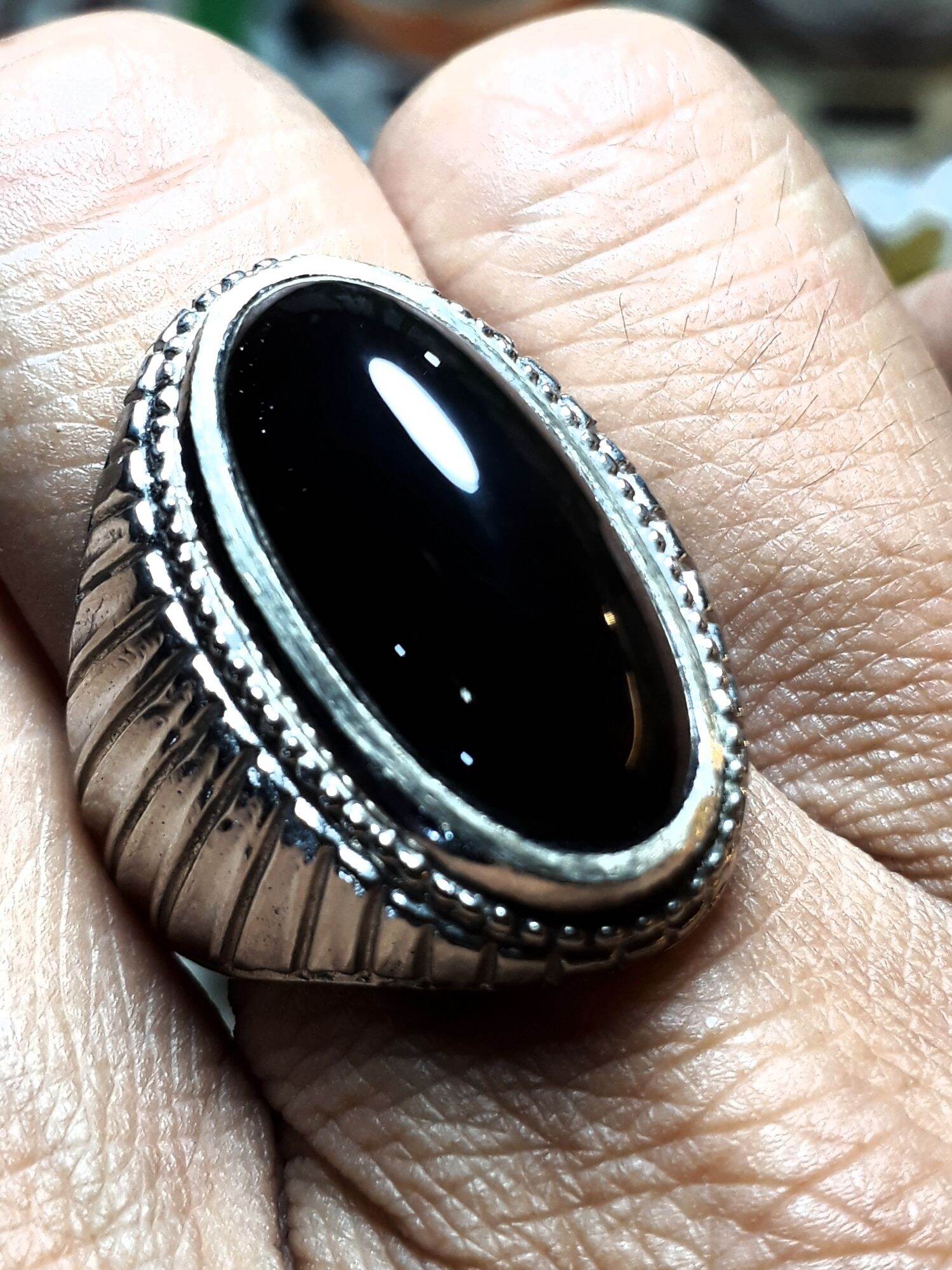 cincin batu akik yaman wulung model pandan asli orginal | Lazada Indonesia