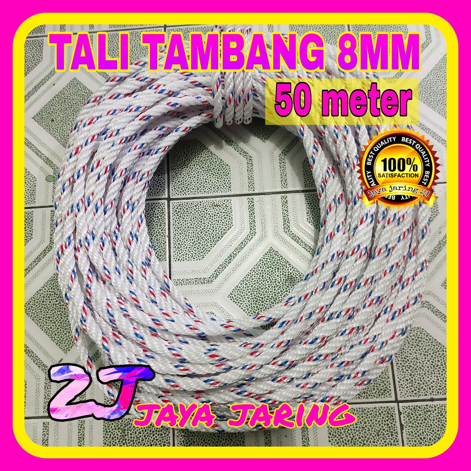 TAMBANG PPD 8MM (50 METER) TALI TAMBANG ECERAN,TAMBANG PENGIKAT PICKUP ...