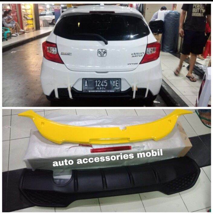 Spoiler dan diffuser brio 2018 - 2019 model RS | Lazada Indonesia