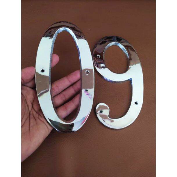 Nomer / Angka / Huruf - Plat Besar Rumah Kantor Kuningan 20cm - Brass ...