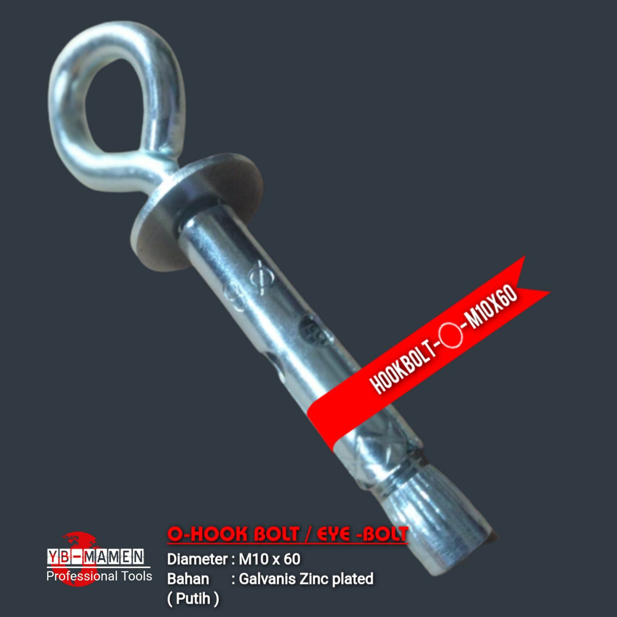 hookbolt / eye hookbolt M10x60/ hook dynabolt | Lazada Indonesia