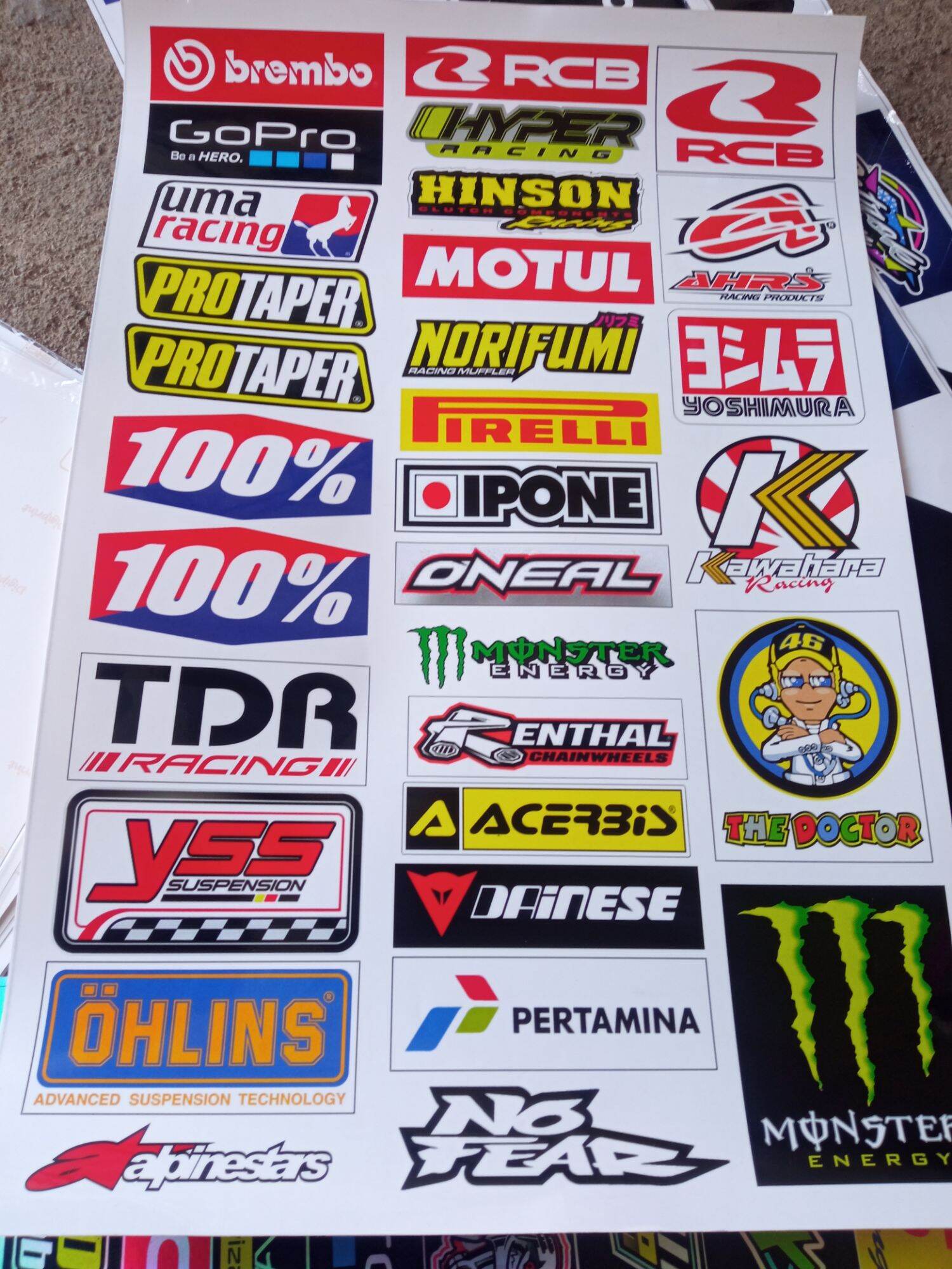 Stiker Pack Sponsor Racing Tdr Yas Ipone Motul Isi Banyak Anti Air ...