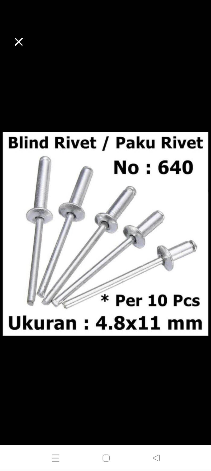 Blind Rivet/Paku Rivet 4.8 Mm x 11 Tipe 640/Paku Rivet 640/Paku Rivet ...