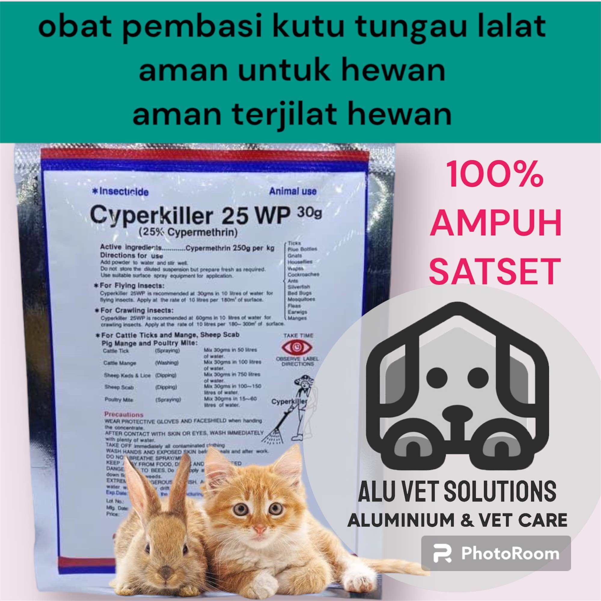 cyperkiller 25wp obat kutu lalat kandang hewan sapi kambing ayam kuda ...