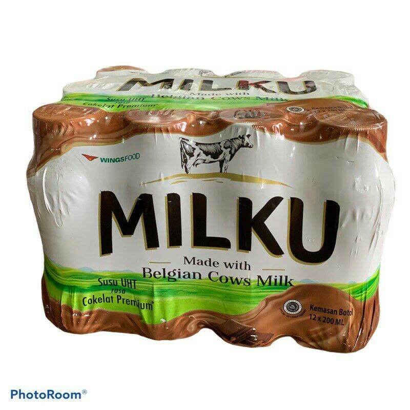 Milku Susu UHT Variasi Rasa Coklat & Strawberry 12 botol x 200 mL(1krat ...