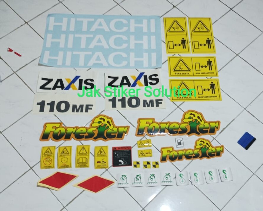 Stiker Hitachi Zaxis 110MF Forester Sticker Alat Berat Excavator ...