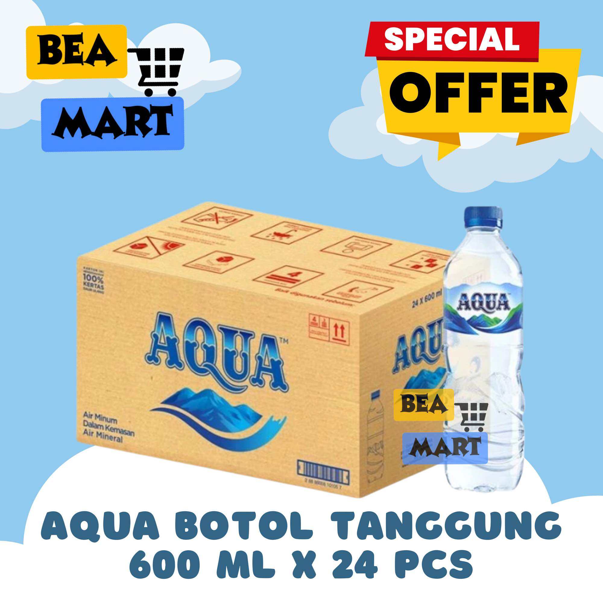 Aqua Tanggung 600 ml 1 Dus Isi 24 Botol | Air Mineral Sedeng 600ml Instant Sedang | Lazada Indonesia