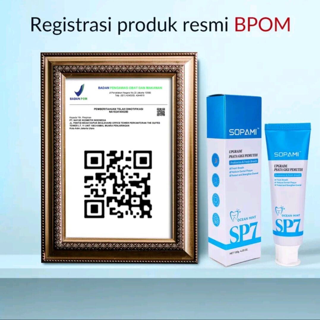 [FREE GIFT ISI 3PCS] SOPAMI SP7 PASTA GIGI PEMUTIH PROBIOTIK RASA ...