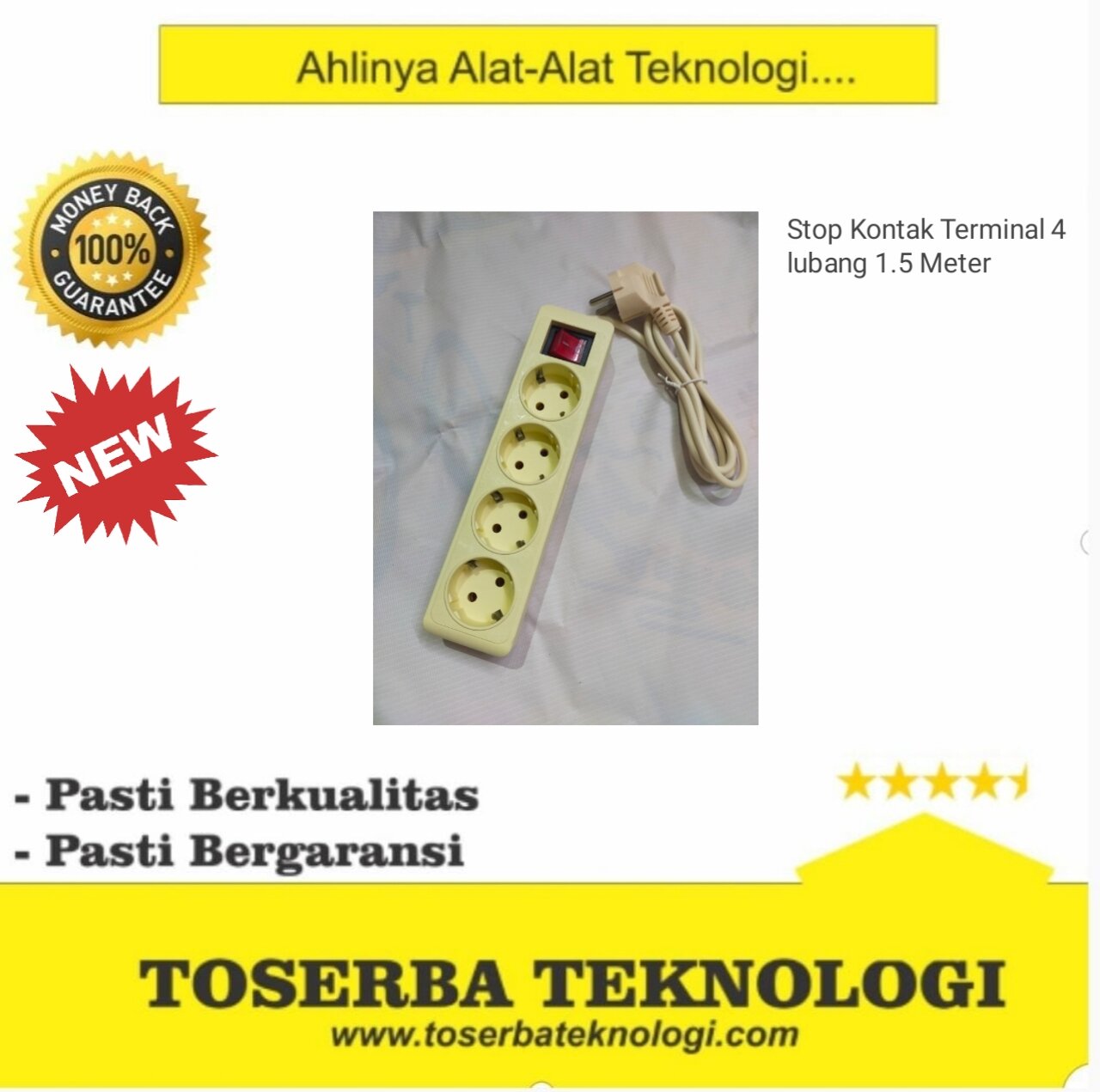 Stop Kontak Terminal 4 Lubang 1.5 Meter | Lazada Indonesia