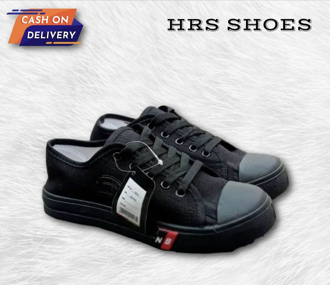 Sepatu Sekolah NB Tali Full Hitam Sepatu Anak Sekolah SD SMP SMA ...