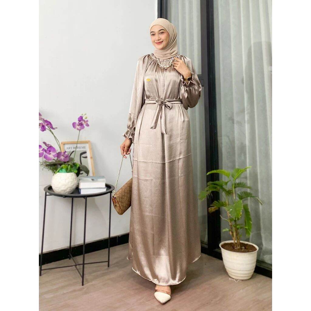 gamis viral terlaris//gamis syar'i polos busui | Lazada Indonesia