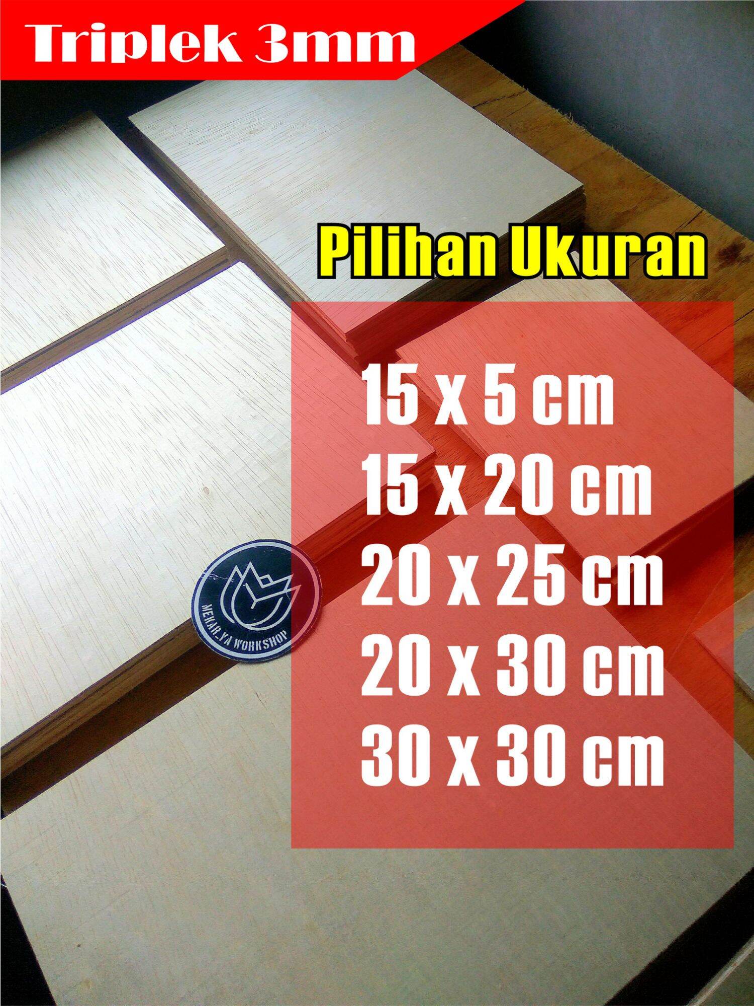 Triplek Multiplek 3mm kerajinan hantaran tatakan bingkai miniatur sound ...