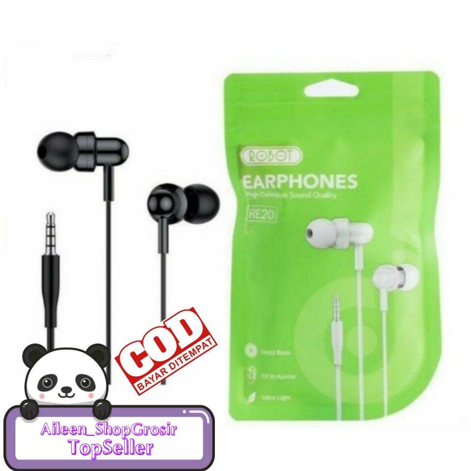 Earphone Robot RE 20 Original / Headset Robot RE 20 Ori / Headphone ...