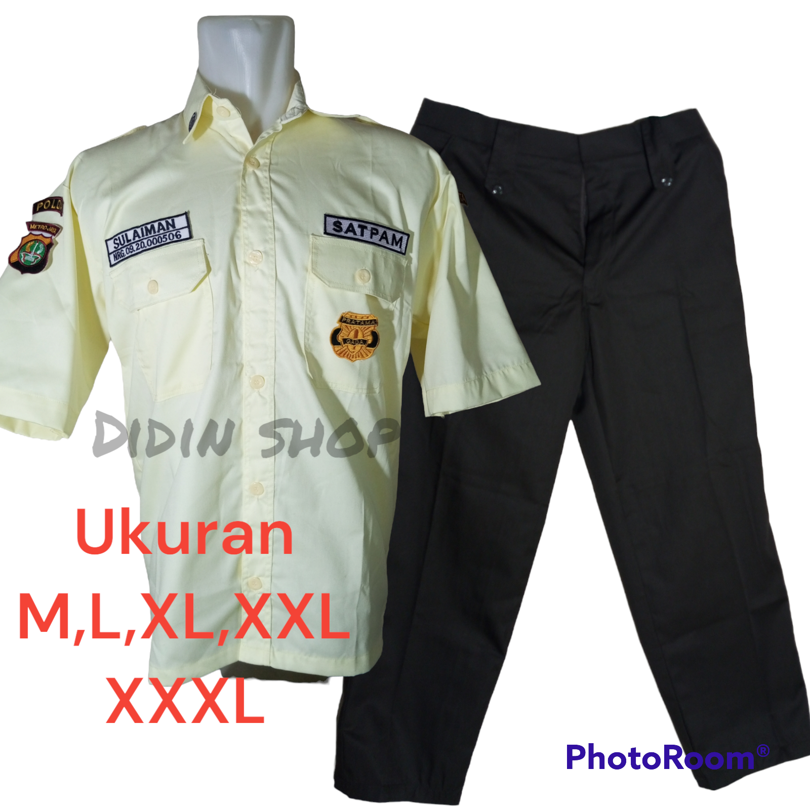 seragam PDH satpam warna crem terbaru, baju PDH satpam krem baru satu stel | Lazada Indonesia