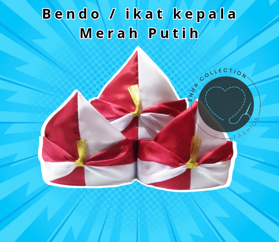 Ikat Kepala Merah Putih Headband Pria Wanita Merah Putih Bandana Merah ...