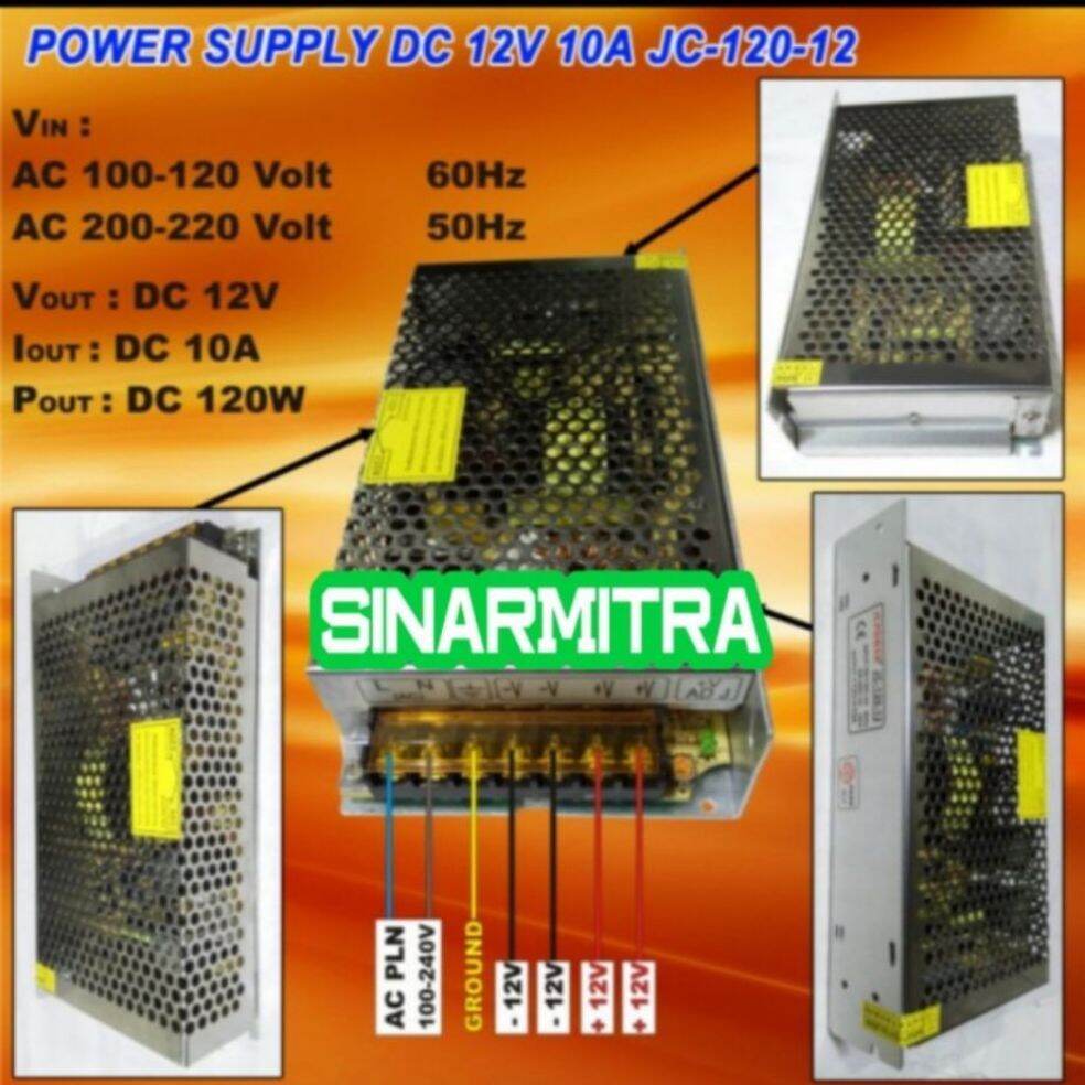 Power Supply JC-120-12 DC 12 Volt 10 Ampere 120 Watt | Lazada Indonesia