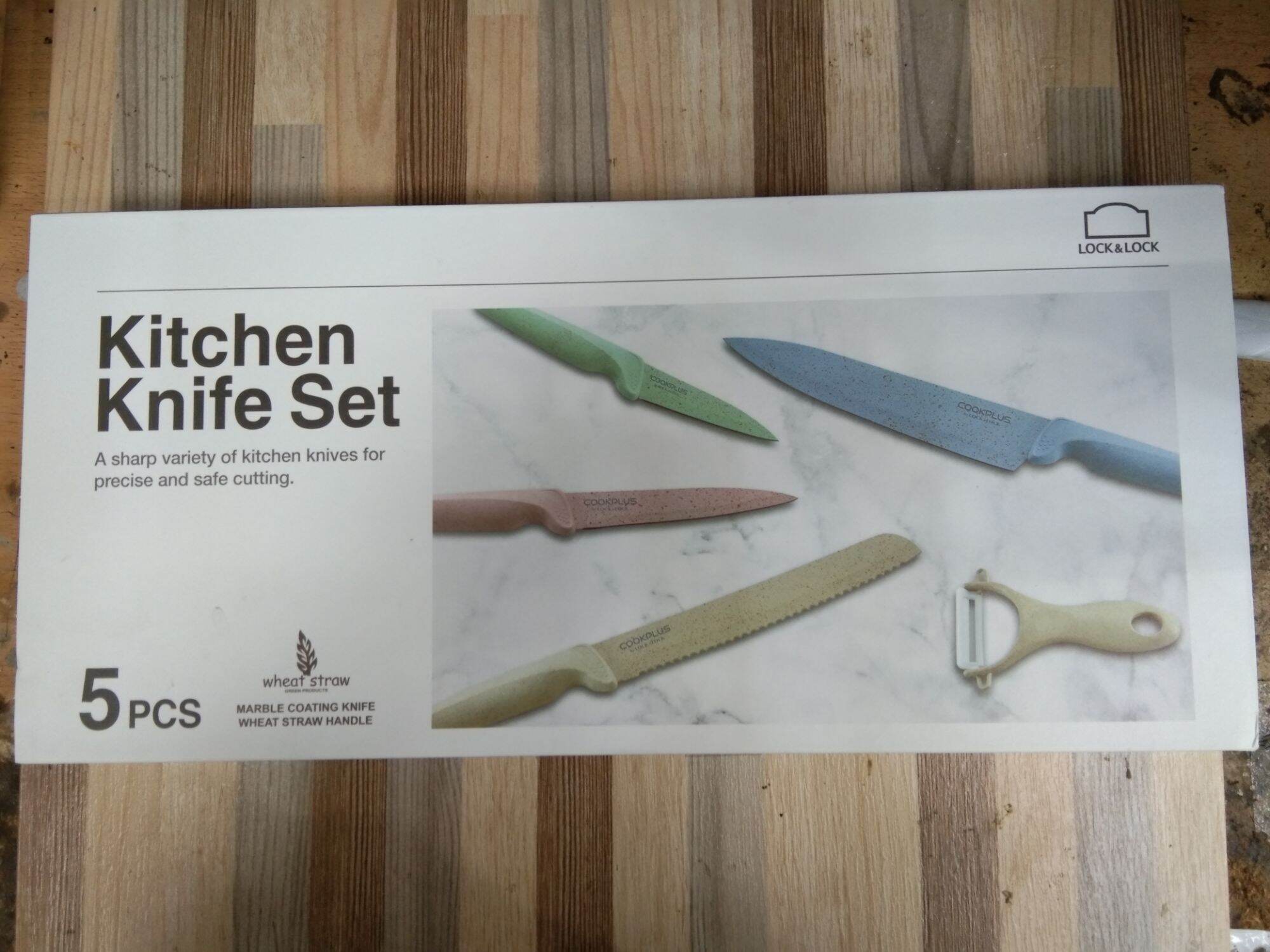 LocknLock Exclusive Cook Plus Knife Set Pisau Dapur Lock n Lock 5 in 1 ...