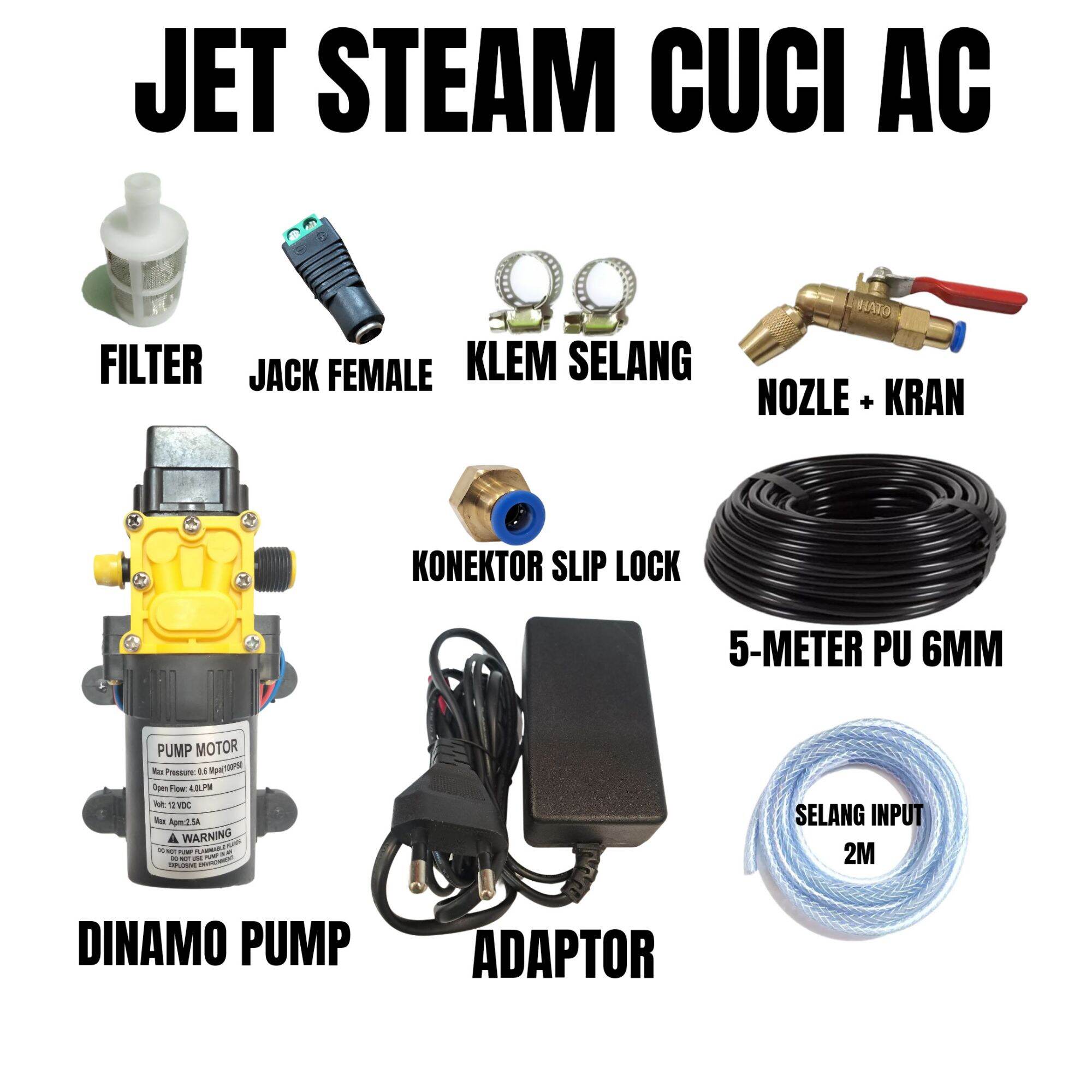 Jet Steam cuci Ac Pompa steam Dc 12v 100Psi | Lazada Indonesia