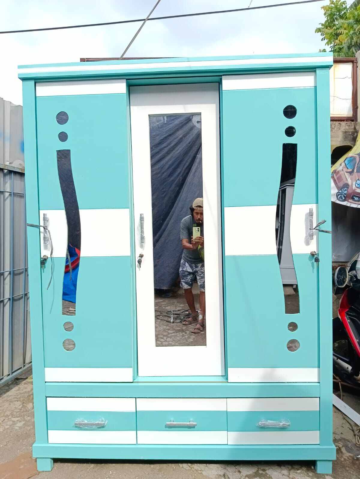 Lemari sliding door termurah 3 pintu | Lazada Indonesia