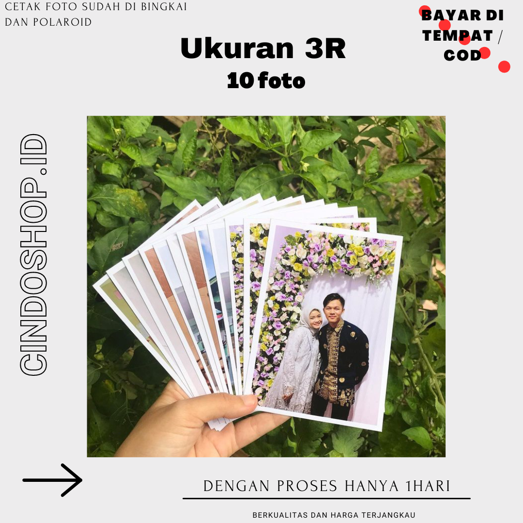 CETAK FOTO UKURAN 3R 10 FOTO TERLARIS DAN TERMURAH PROSES 1 HARI BISA COD | Lazada Indonesia