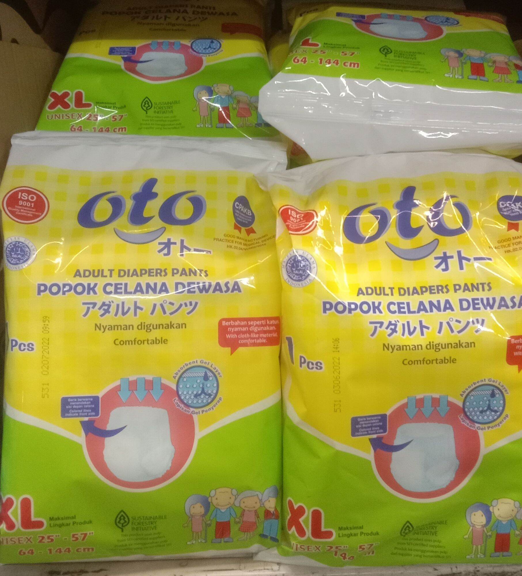 Oto Pampers Sekali Pakai (Ukuran M, L, XL. pembelian per sachet/pcs ...