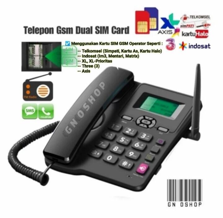 Telepon Gsm Rumah Kantor Dual Sim Card ON Telp Telephone Pesawat Telpon ...