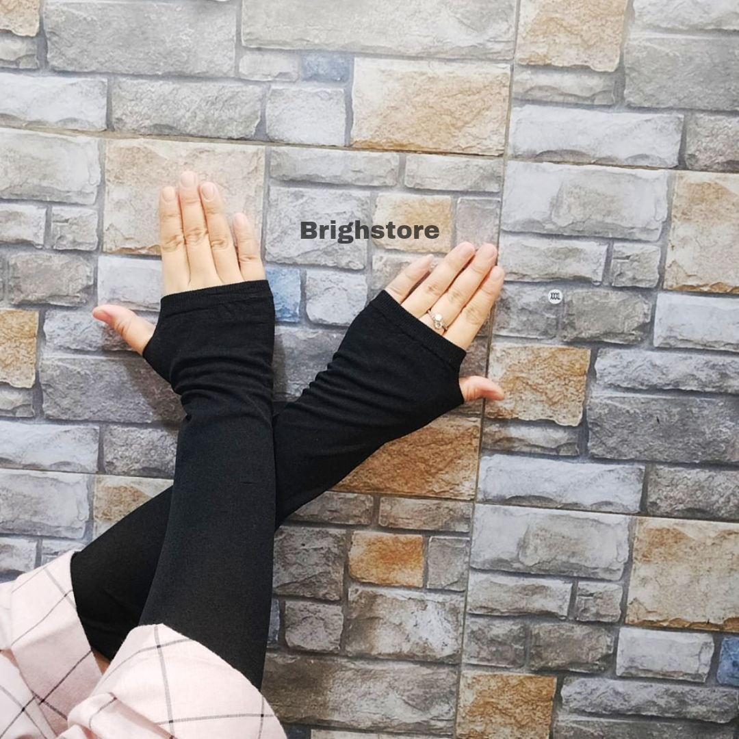 Manset Tangan Panjang Wanita Pria Handsock Mangset Jempol Muslimah ...